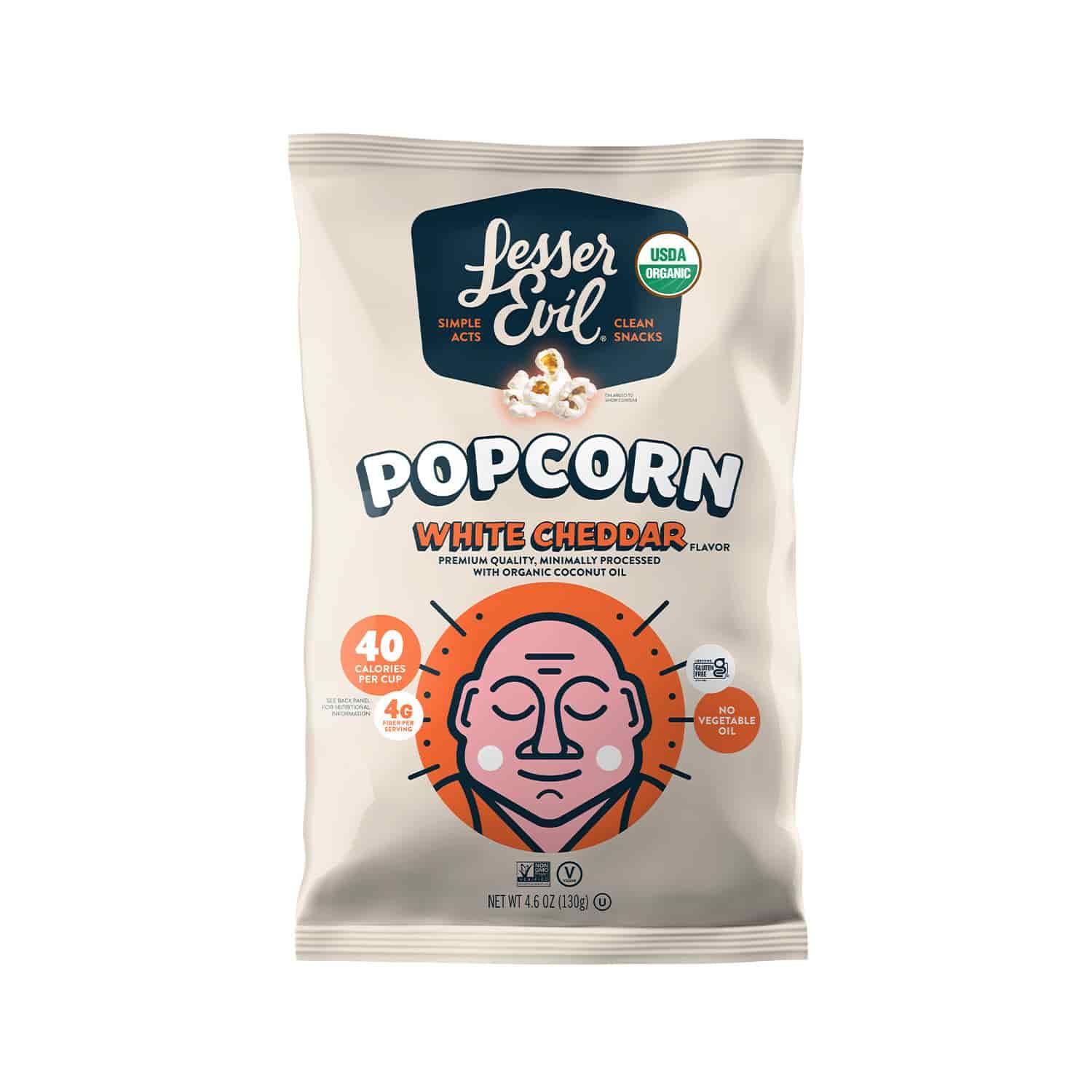 Organic Popcorn, White Cheddar, 5 Oz