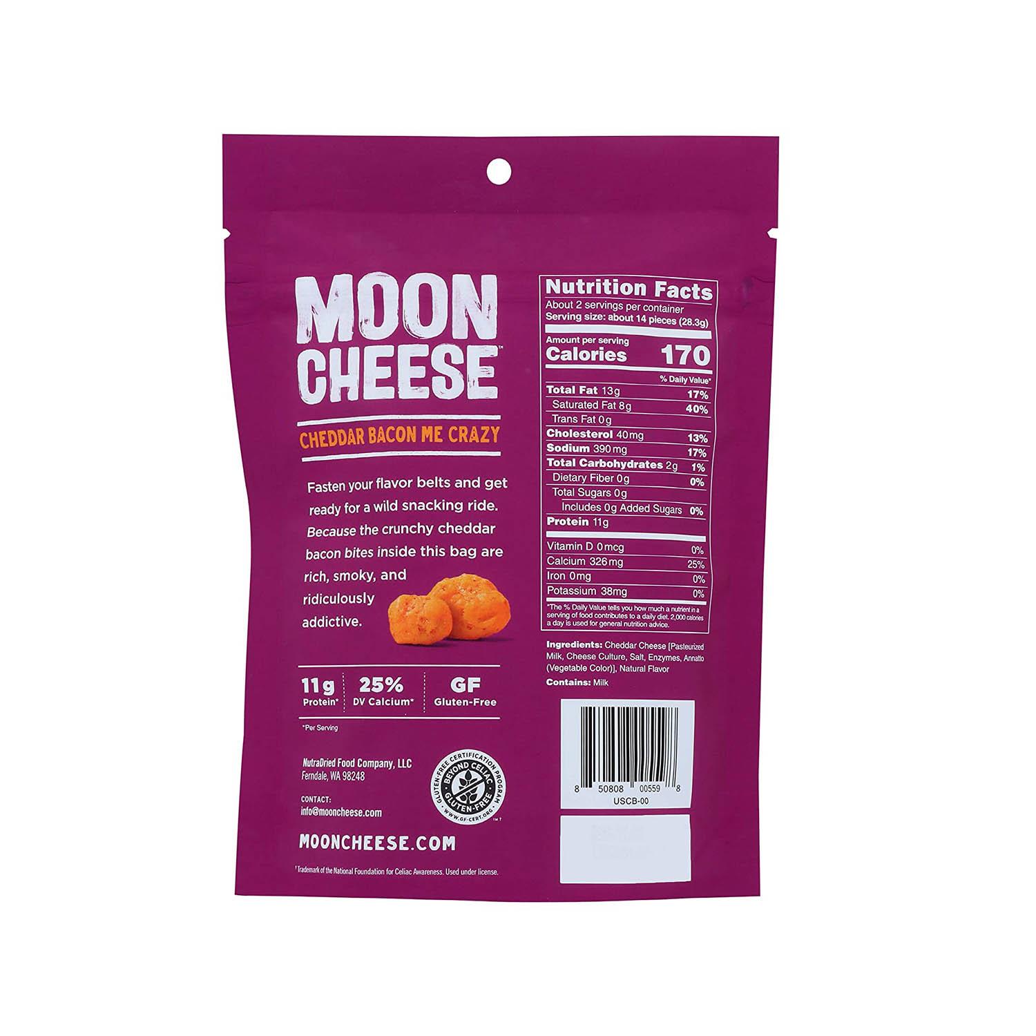 Moon Cheese, Cheddar Bacon Me Crazy, 2 Oz (2 Ct)