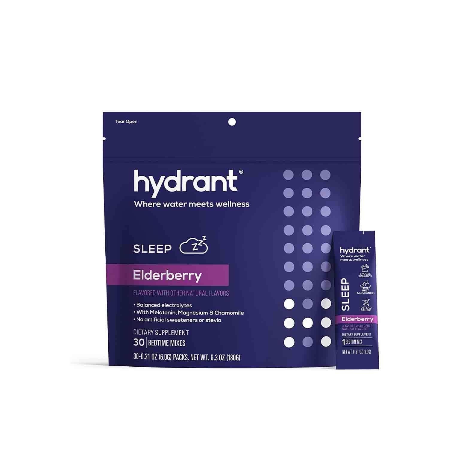 Rapid Hydration Mix, Elderberry +Sleep, 12 Ct