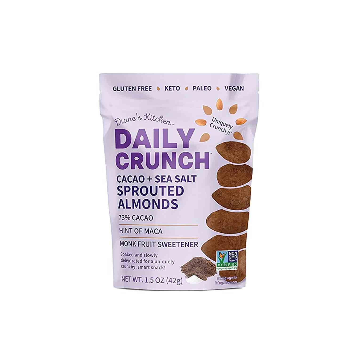 Cacao + Sea Salt Dusted Sprouted Almonds, 1.5 Oz