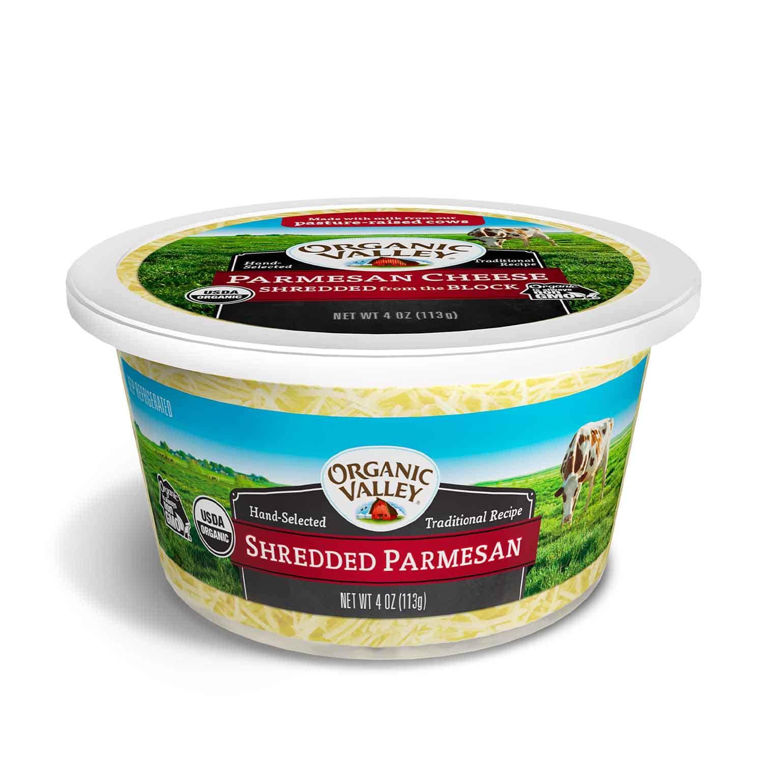 Organic Parmesan Cheese, Shredded, 4 Oz