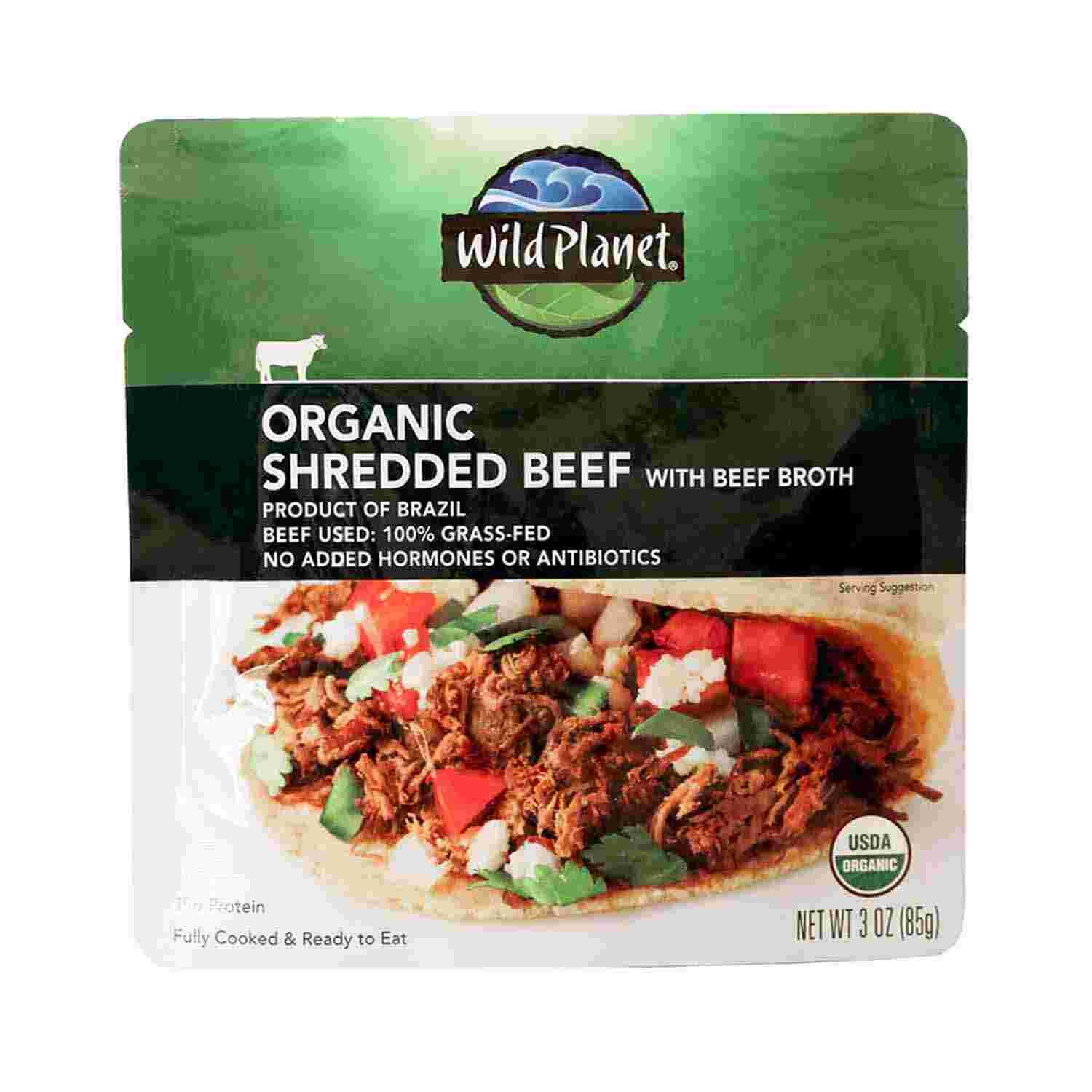 Organic Shredded Beef Single-Serve Pouch, 3 Oz