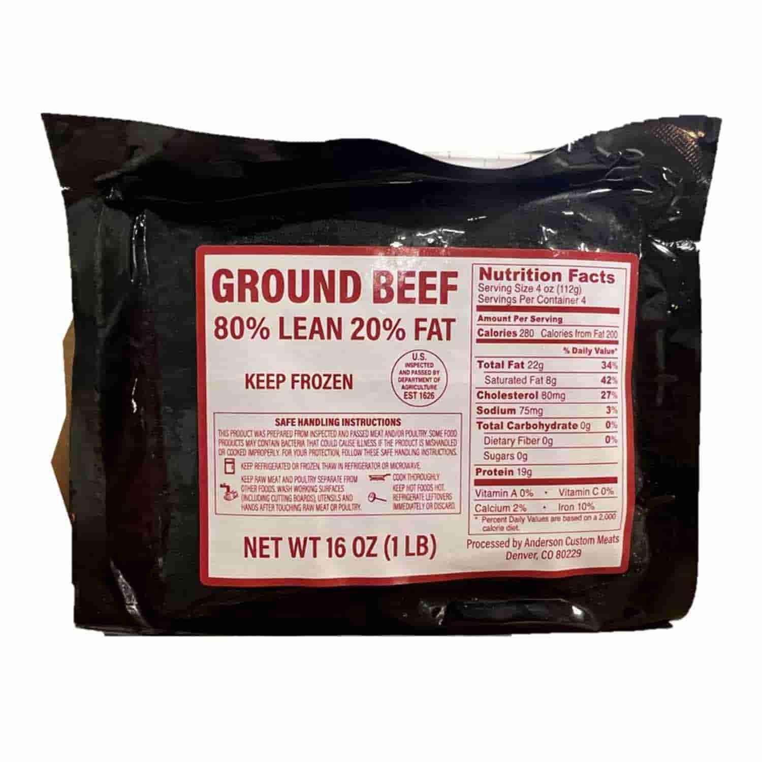 Ground Beef, 80% Lean, 16 Oz (1 Lb)