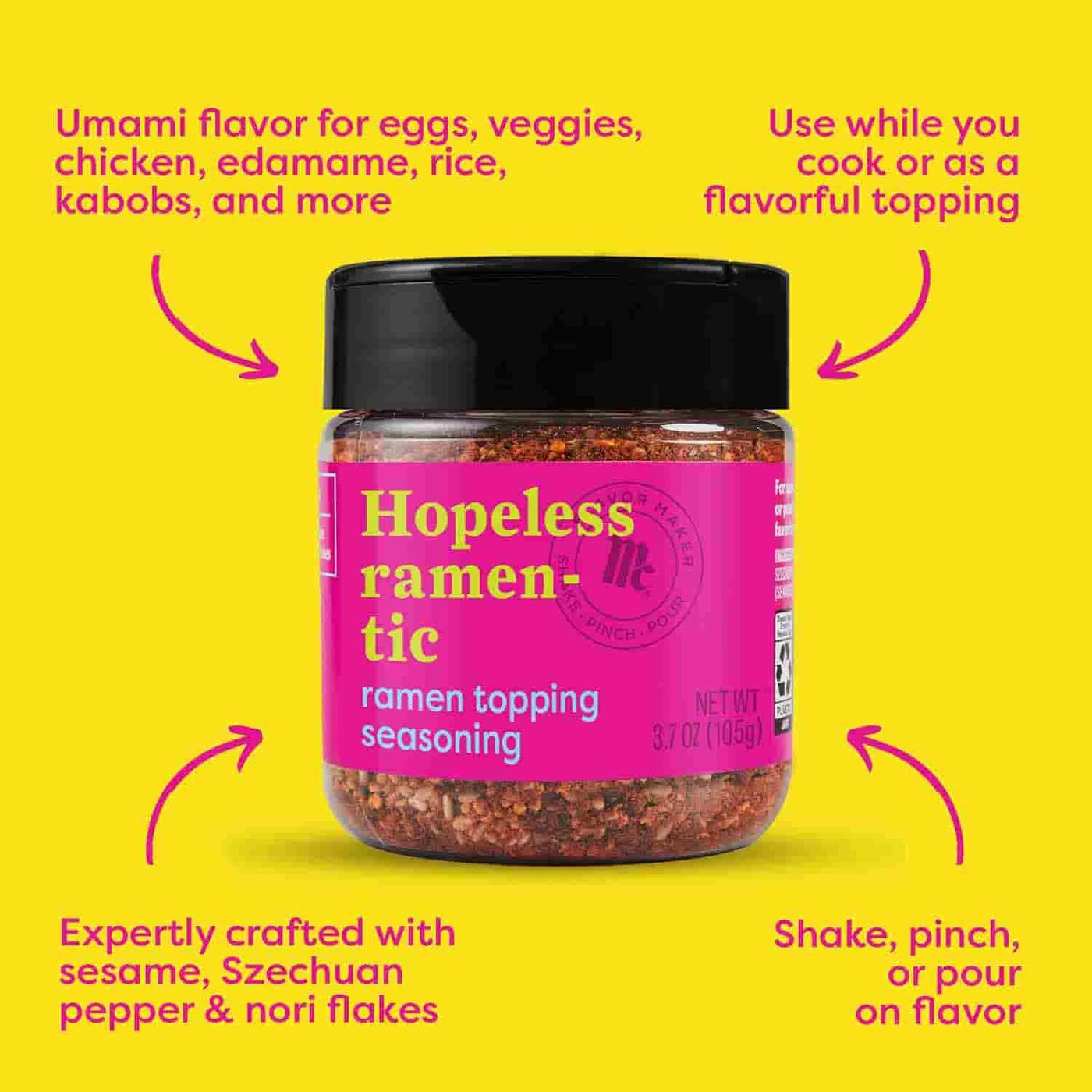 Ramen Topping Seasoning, Hopeless Ramen-tic, 3.7 Oz