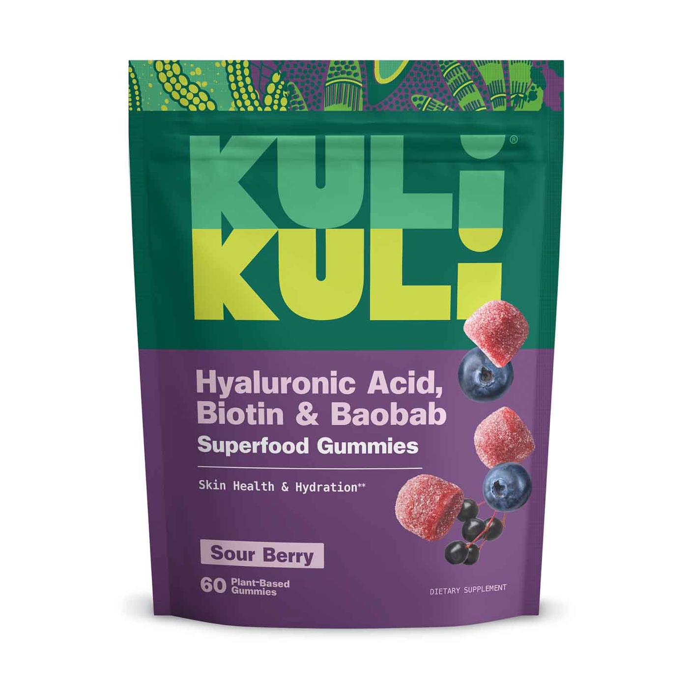 Superfood Gummies, Skin Health & Hydration, Sour Berry, 6 Oz
