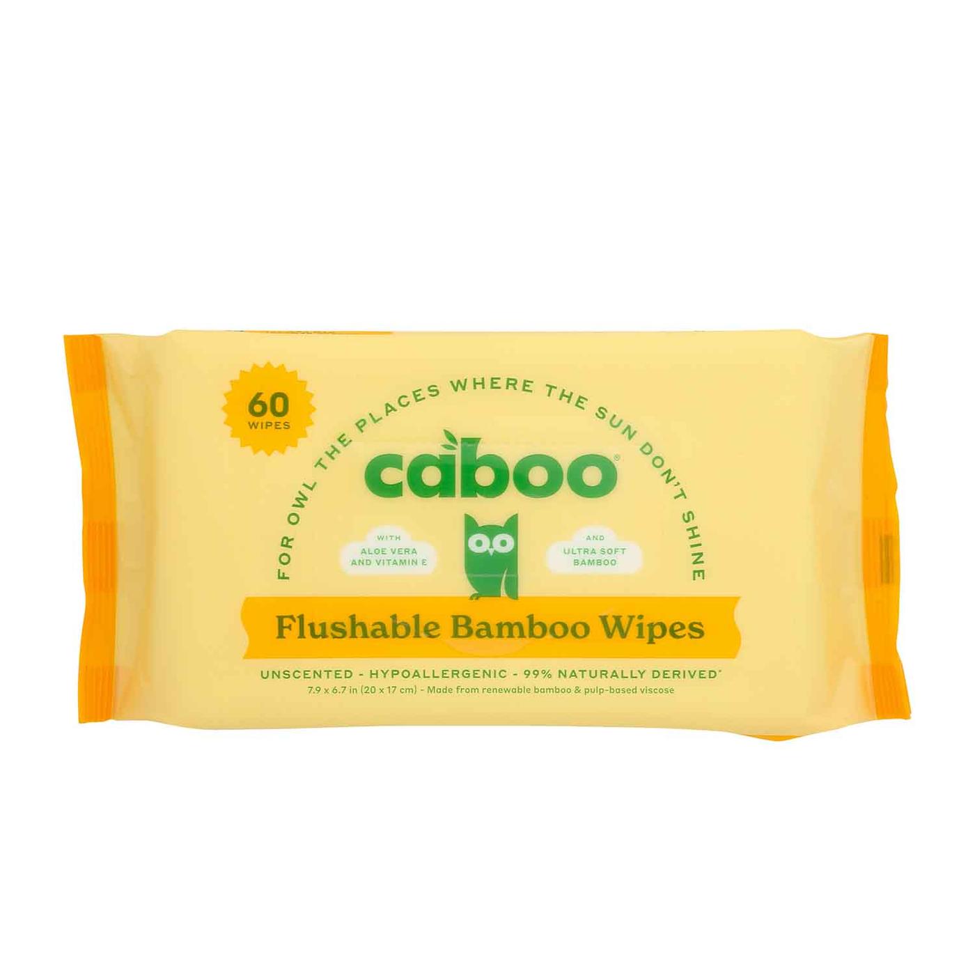 Flushable Bamboo Wipes, 60 Ct