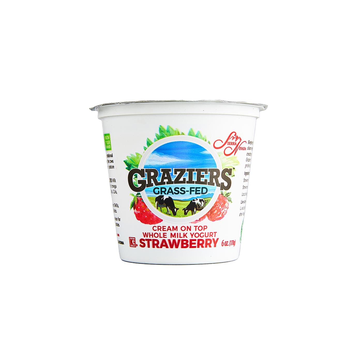 Grass-Fed Whole Milk Yogurt, Strawberry, 6 Oz