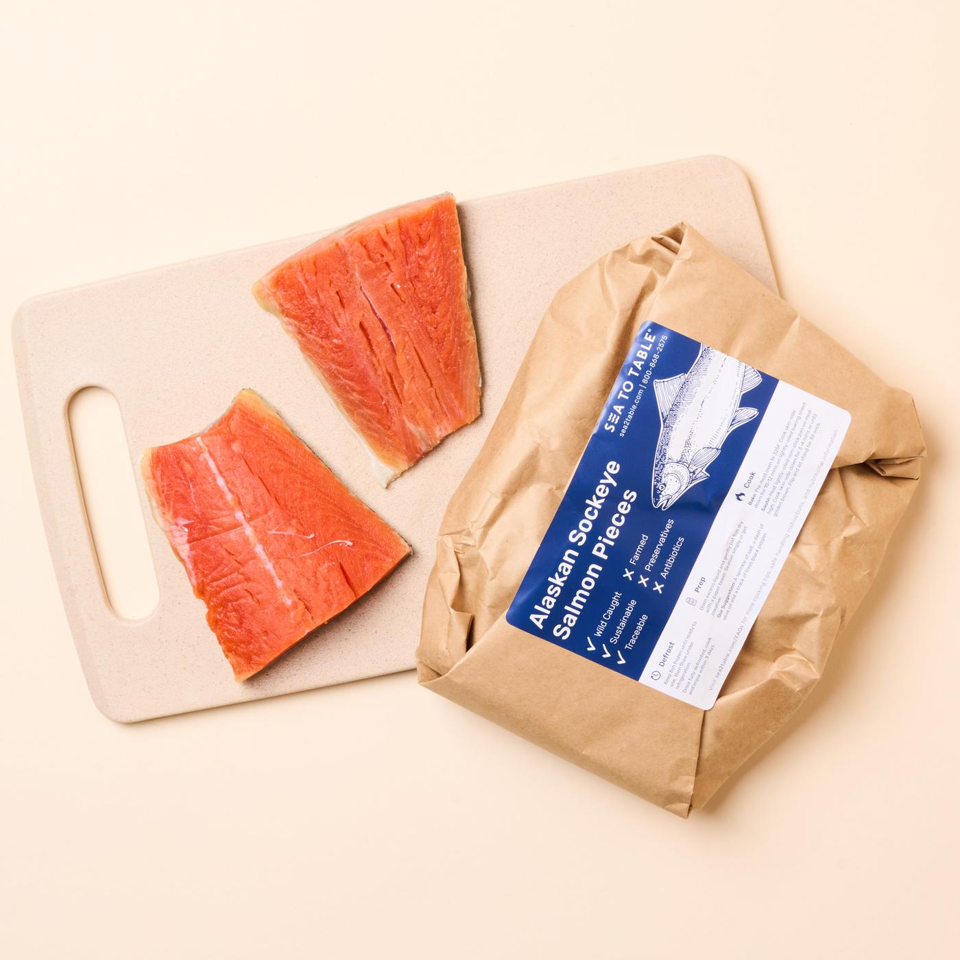 Salmon Pieces, Wild Alaskan Sockeye, 12 Oz