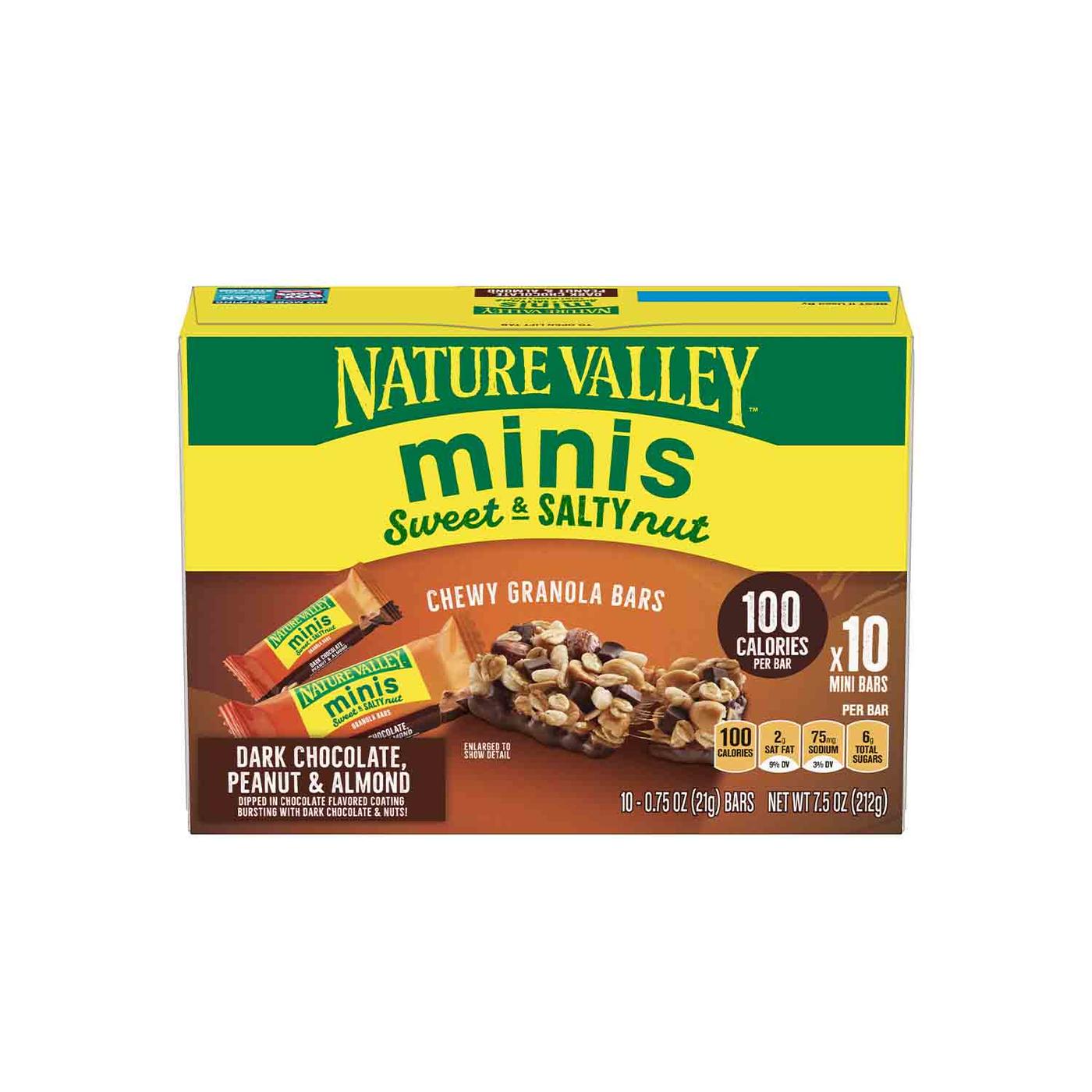 Dark Chocolate Peanut Almond Mini Chewy Granola Bars, 10 Ct