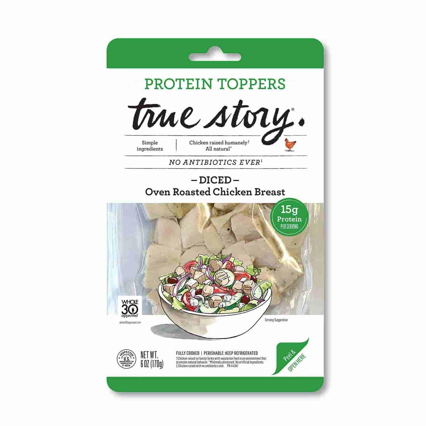 Diced Chicken Breast Salad Toppers, Oven Roasted, 6 Oz