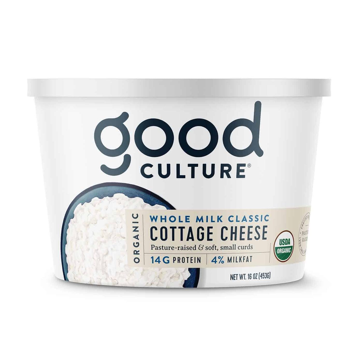 Organic Cottage Cheese, Whole Milk Classic, 16 Oz