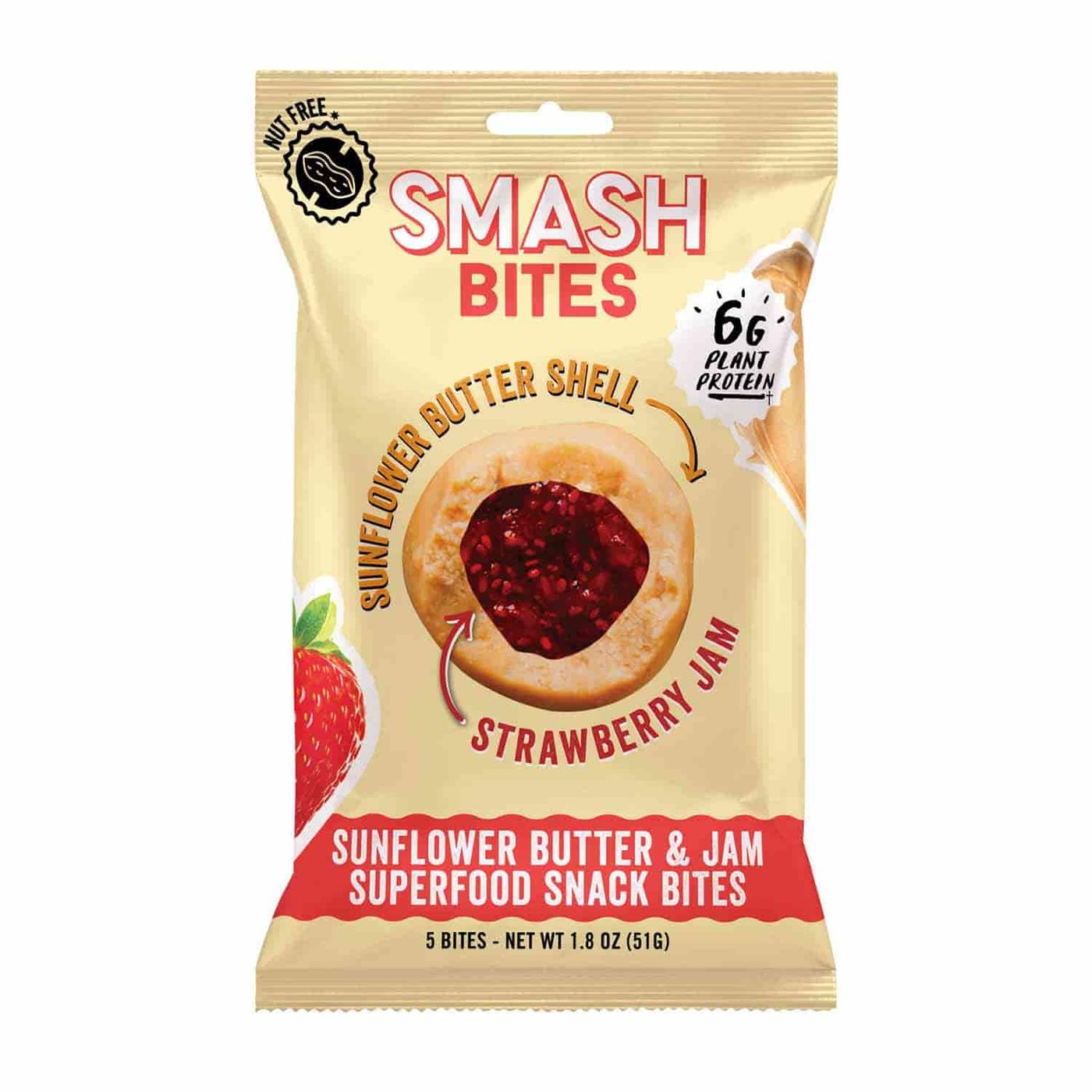 Superfood Snack Bites, Sunflower Butter & Strawberry Jam, 1.8 Oz (5 Ct)
