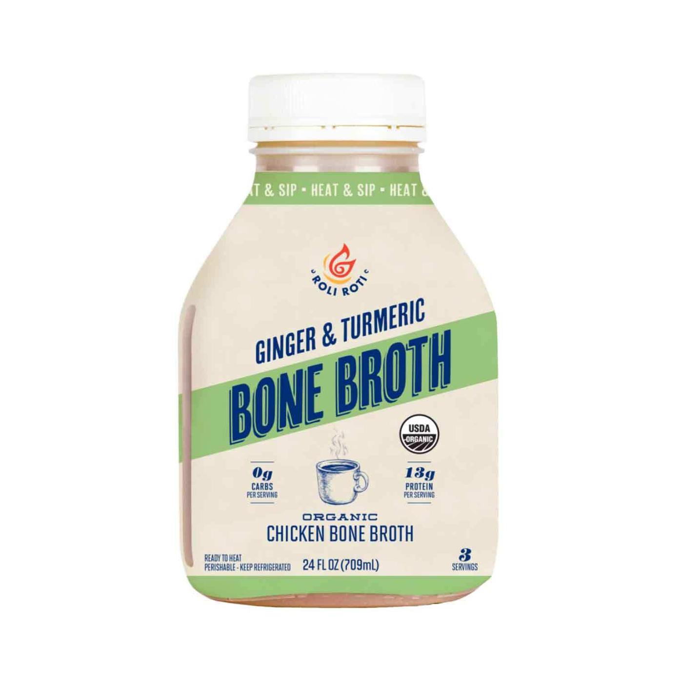 Organic Chicken Bone Broth, Ginger Turmeric, 24 Fl Oz